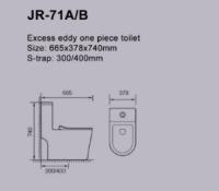 China White Ceramic Excess Eddy  Single Piece Water Closet 740mm High Philippine Watercloset for sale