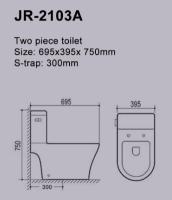 China S Trap Two Piece Toilet Philippine Watercloset Washbasin 695*395*750mm for sale
