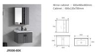 China CE Single Hole Bathroom Wash Basin Mirror Cabinet White Wear Resisting for sale