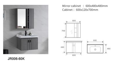 China CE Single Hole Bathroom Wash Basin Mirror Cabinet White Wear Resisting for sale