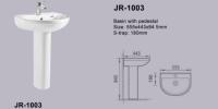 China ISO9001 White Modern Freestanding Pedestal Sink 555*443*845MM for sale