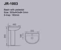 China ISO9001 White Modern Freestanding Pedestal Sink 555*443*845MM for sale