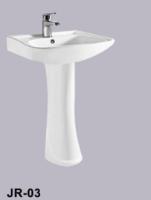 China Anti Overflow White Contemporary Pedestal Sink Basin  Aging Resistance for sale