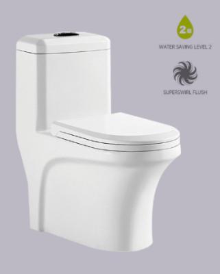 China ISO9001 Siphonic Flushing Toilet Single Piece Commode Super Swirling Style for sale