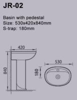 China Washing Hands Modern Pedestal Basin Single Tap Hole Basin Philippine Washbasin for sale