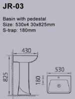 China Eco Friendly Bathroom Pedestal Basin Hand Wash Wear Resistance Philippine Washbasin for sale