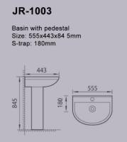 China Easy To Clean Single Hole Modern Pedestal Basin Wear Resisting for sale