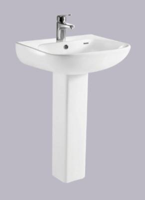 China White Ceramic Floor Standing Pedestal Sink Countertop 840mm High Sanitary Ware for sale