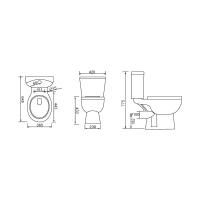 China White Dual Flush Short Projection Toilet with 4.5L/3L Flush Volume for B2B Buyers for sale