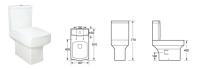 China Short Projection White Ceramic Close Coupled Toilet with 4.5L/3L Water Consumption for sale