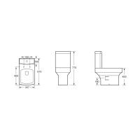 China Short Projection White Ceramic Close Coupled Toilet with 4.5L/3L Water Consumption for sale