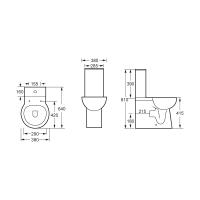 China Back to Wall Short Projection Round Toilet with 4.5L/3L Water Consumption for sale