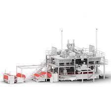 China 2400mm Non Woven Melt Blown Fabric Production Line - 2200T Annual Output, 9-200 g/m² Range for sale