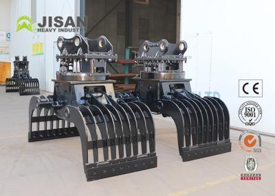 China Square Rotating Demolition Grapple , Excavator Hydraulic Stone Sorting Grab for sale