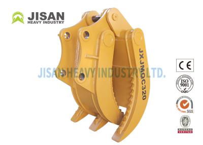 China Small Wb93 Excavator Rock Grapple , Q345B NM400 Mechanical Grapple for sale