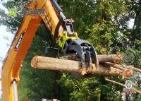 China 360 Degree Rotating Hydraulic Log Grapple 45 Ton Compacting Force For 20-30 Ton Excavator for sale