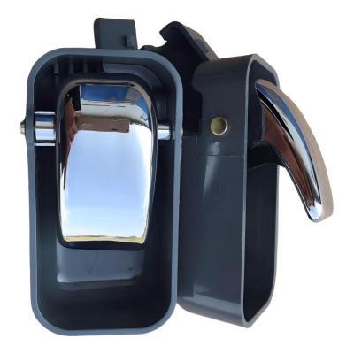 China Heavy Truck Driver Side Interior Door Latch Handle DZ14251340016 Grey ABS Housing Chrome Pull Lever Replacement Part for sale