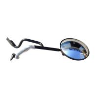 China Truck Front Wide-Angle Convex Mirror DZ13241770940 Black Painted Curved Steel Bracket Cab Front Observation Mirror for sale