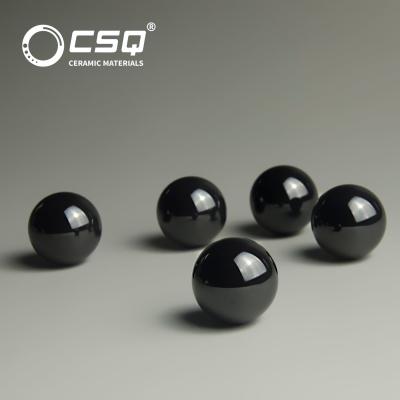 China Pressureless Sintered Silicon Carbide Ball SSiC Ceramic Ball Corrosion Resistant with 1650°C Max Temperature for Bearings for sale