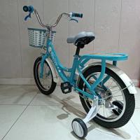 China High Carbon Steel Frame 14 Inch Kids Bike With Smooth Edges Blue Color for sale
