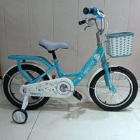 China High Carbon Steel Frame 14 Inch Kids Bike With Smooth Edges Blue Color for sale