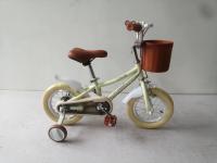 China 12 Inch Kids Bike With Basket And Brake Green Color Bicycle For Children for sale