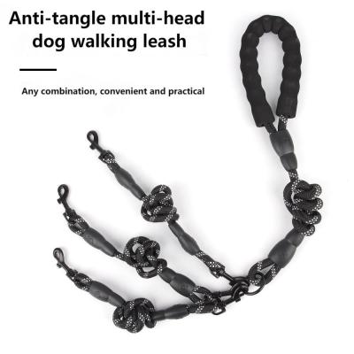 China Multi End Strong Dog Leash Tangle Resistant Pet Leash Reflective Extendable Dog Lead for sale