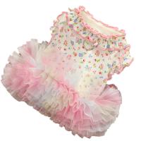 China Summer Small Dog Party Costume Rainbow Machine Washable Dog Tutu Skirt for sale