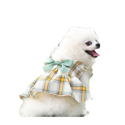 China Plaid Dog Party Dress Lightweight Stylish With Cotton Blends Material for sale