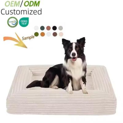 China Comfortable Large Dog Bed Orthopedic Dog Bed Memory Foam With Anti Slip Material for sale