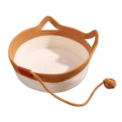 China Coarse Rattan Cat Sleeping Bed Scratch Resistant Biodegradable Material For Summer for sale