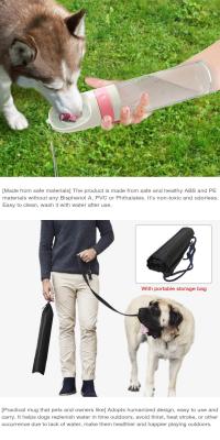 China 500ML Outdoor Portable Pet Water Bottle Dog Water Bottle Dispenser Eco Friendly For Travel for sale