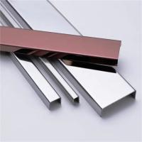 China Polished Stainless Steel Tile Trim Profile Decoration U Shaped 0.28mm 0.25mm for sale