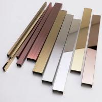 China Polished Stainless Steel Tile Trim Profile Decoration U Shaped 0.28mm 0.25mm for sale