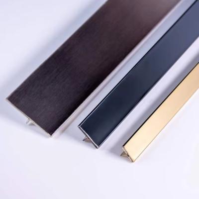 China Decorative Polished T Shape 304 Tiles Accessories Edge Trim Profile Stainless Steel Tile Trim For Wall Floor Decoration for sale