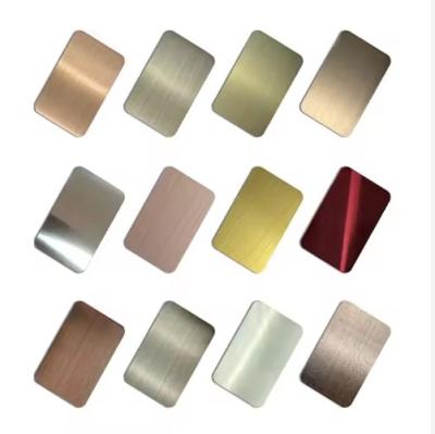 China 304 Stainless Steel Color Plate Aisi 2mm Brushed Ss 304 316 Decorative Hairline Stainless Steel Sheets for sale
