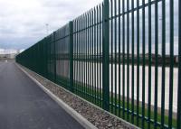 China PVC Coated Green Steel Palisade Fencing with 2.4mm Pale for Railway Security for sale
