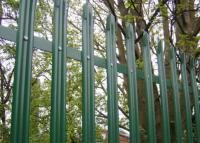 China PVC Coated Green Steel Palisade Fencing with 2.4mm Pale for Railway Security for sale