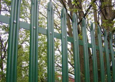 China PVC Coated Green Steel Palisade Fencing with 2.4mm Pale for Railway Security for sale