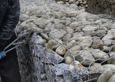 China 80x100mm Pvc Coated Gabion Wire Mesh In Flood Control Retaining Wall for sale