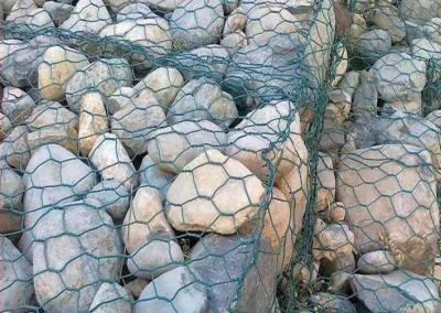 China Powder Coated Gabion Box / Welded Gabion Stone Cages 2*1*1m*3.2mm for sale