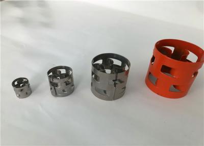 China SS 304 Metal Pall Ring Random Packing 25mm for Distillation Columns with 219 m²/m³ Surface Area for sale