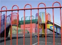 China Playground Decorative Steel Palisade Fencing Bow / Roll Top European Standards for sale