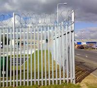 China Customized Outdoor Steel Palisade Fencing with Zinc Plating - 1800mm x 2400mm Security Barrier with Hot-Dip Galvanized Finish for sale