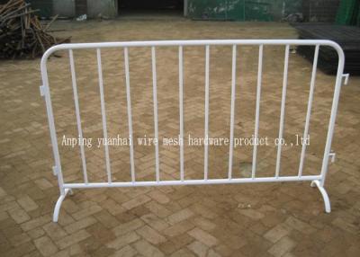 China Portable Fixed Leg Metal Crowd Control Barriers 1100×2250mm Hot-Dipped Galvanized Security Fencing for sale