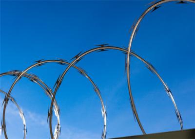 China Hot Dipped Galvanized Razor Barbed Wire Security Fencing with 2.5mm Wire Diameter and Multiple Blade Sizes for sale