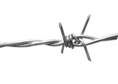 China Galvanized Steel Barbed Wire Fencing 1.6mm-3.2mm Diameter with 1.5cm-3cm Barb Length for Security for sale