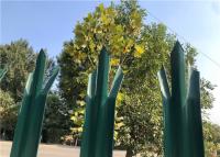 China Powder Coated Green Palisade Fencing Panels 8-12ft Height with 13 Gauge Steel Security Construction for sale