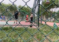 China Green PVC Coated Chain Link Fence 3.5mm Wire Diameter 2400mm×2100mm Panel for Sports and Construction Sites for sale