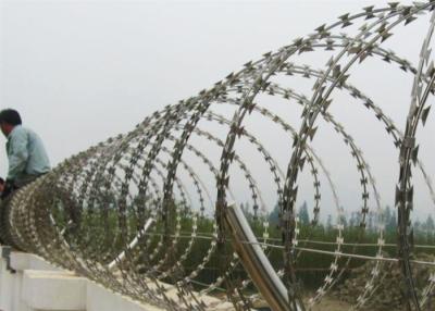 China BTO-22 Razor Barbed Tape Wire 2.5mm Hot Dipped Galvanized Security Fencing 450-980mm Diameter for sale
